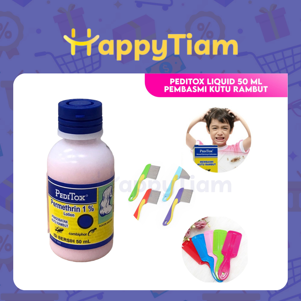 Jual PEDITOX LIQUID 50 ML PLUS SISIR BESI PLASTIK PEMBASMI KUTU RAMBUT ...