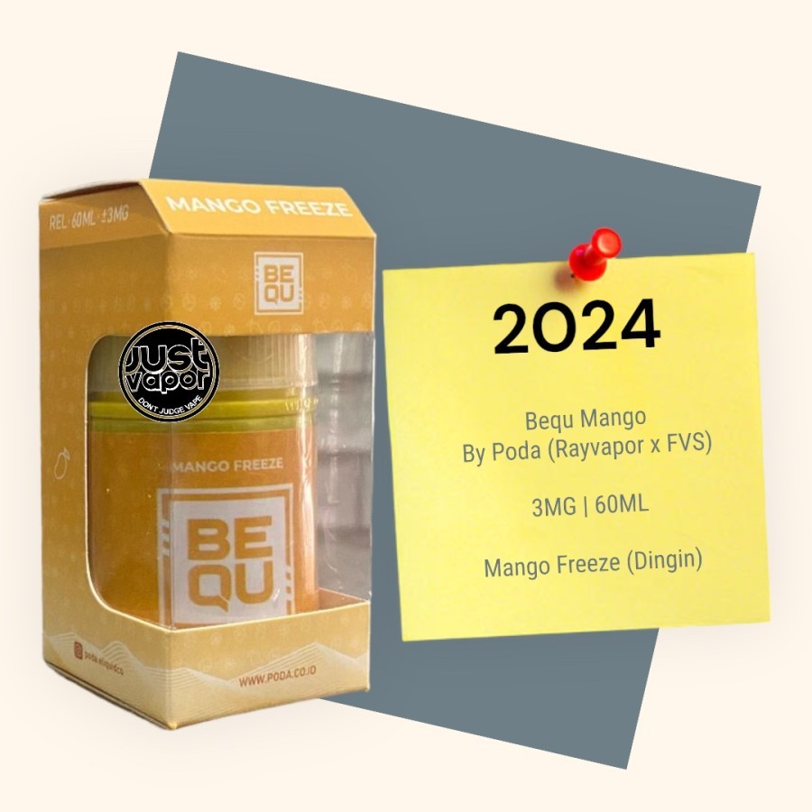 Jual BEQU MANGO 3MG 60ML BY PODA LIQUID FREEBASE | Shopee Indonesia
