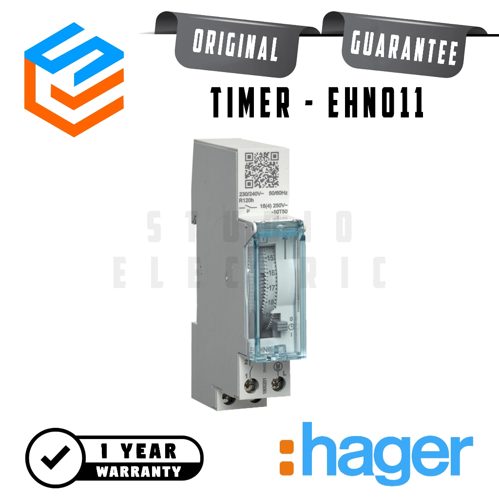 Jual Hager Timer EHN011 Time Switch Analog Otomatis Auto 16A 230V 50HZ ...