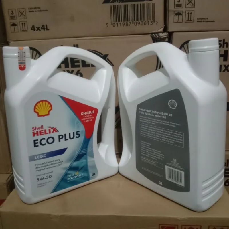 Jual oli mesin shell helix eco plus (LCGC) sae 5w-30 kemasan 3L ...