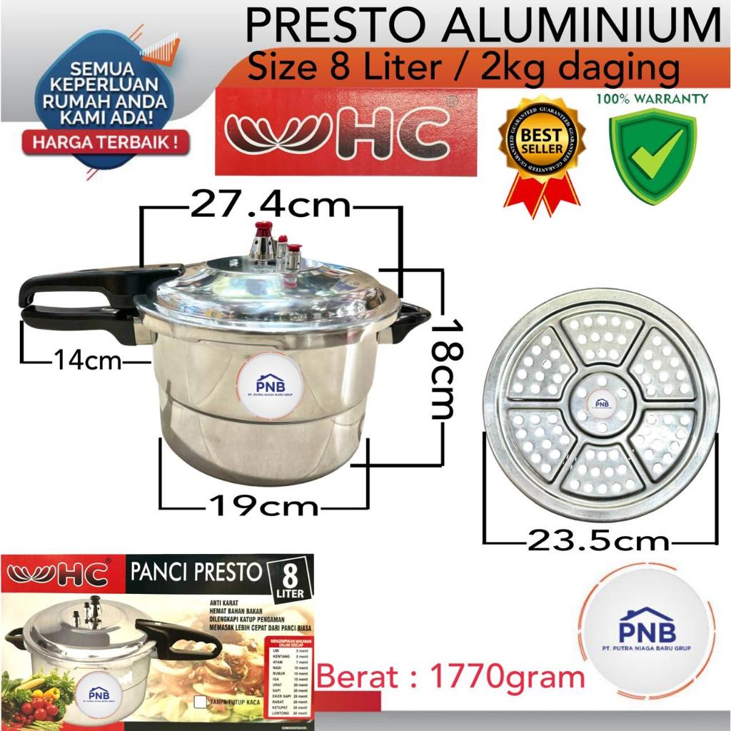 Jual Panci Presto Happy Call / HC Press Cooker 8 Liter (TANPA KACA) | Shopee Indonesia