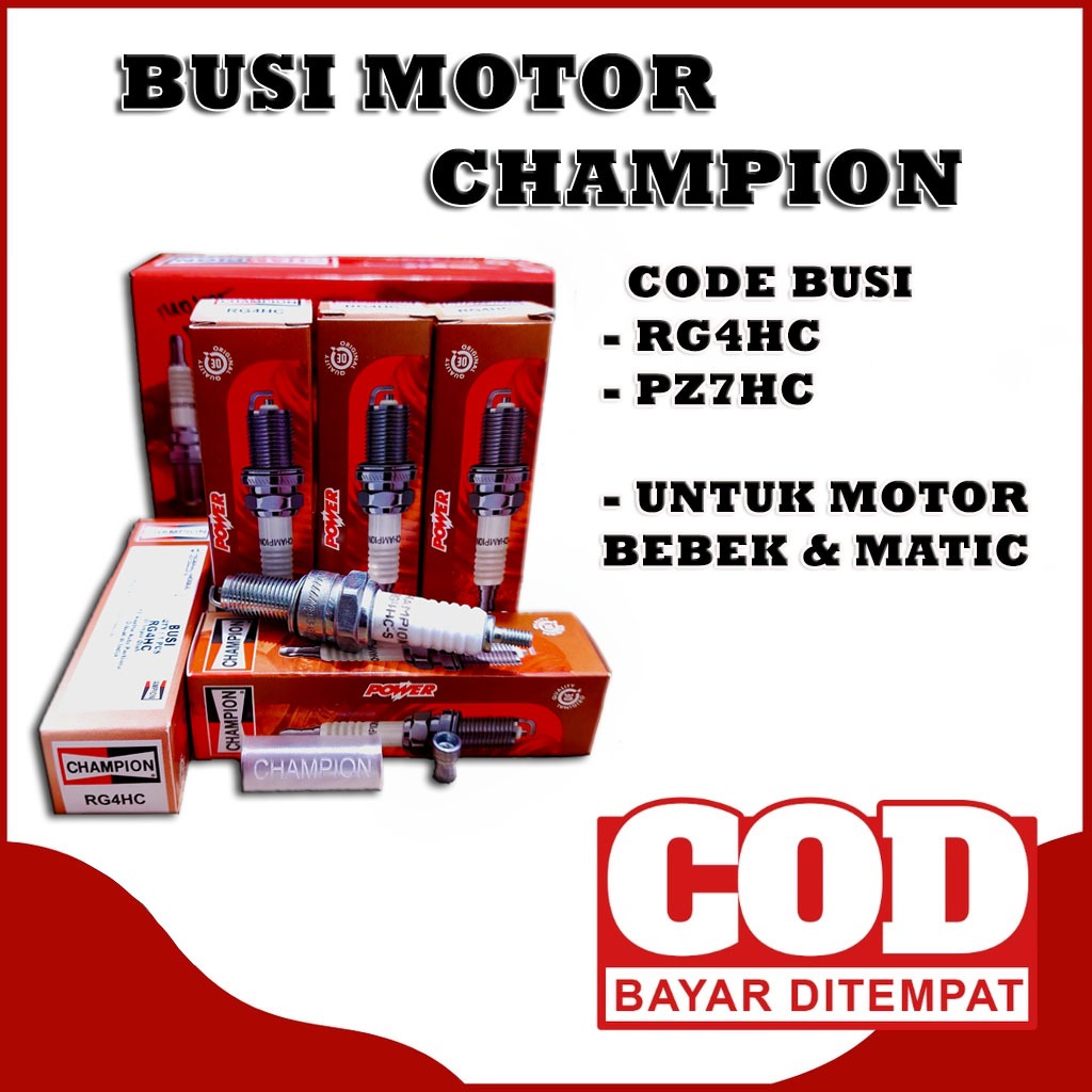Jual BUSI MOTOR MERK CHAMPION UNTUK MOTOR BEBEK DAN MATIC CODE PZZ7HC ...