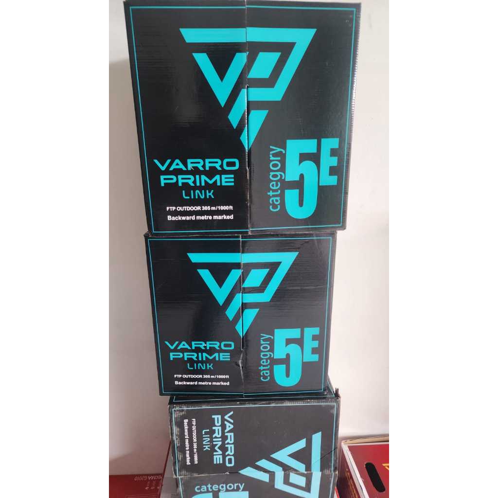 Jual Varro Kabel LAN Cat 5e FTP 1 Roll 305 Meter Outdoor 1 Pelindung ...