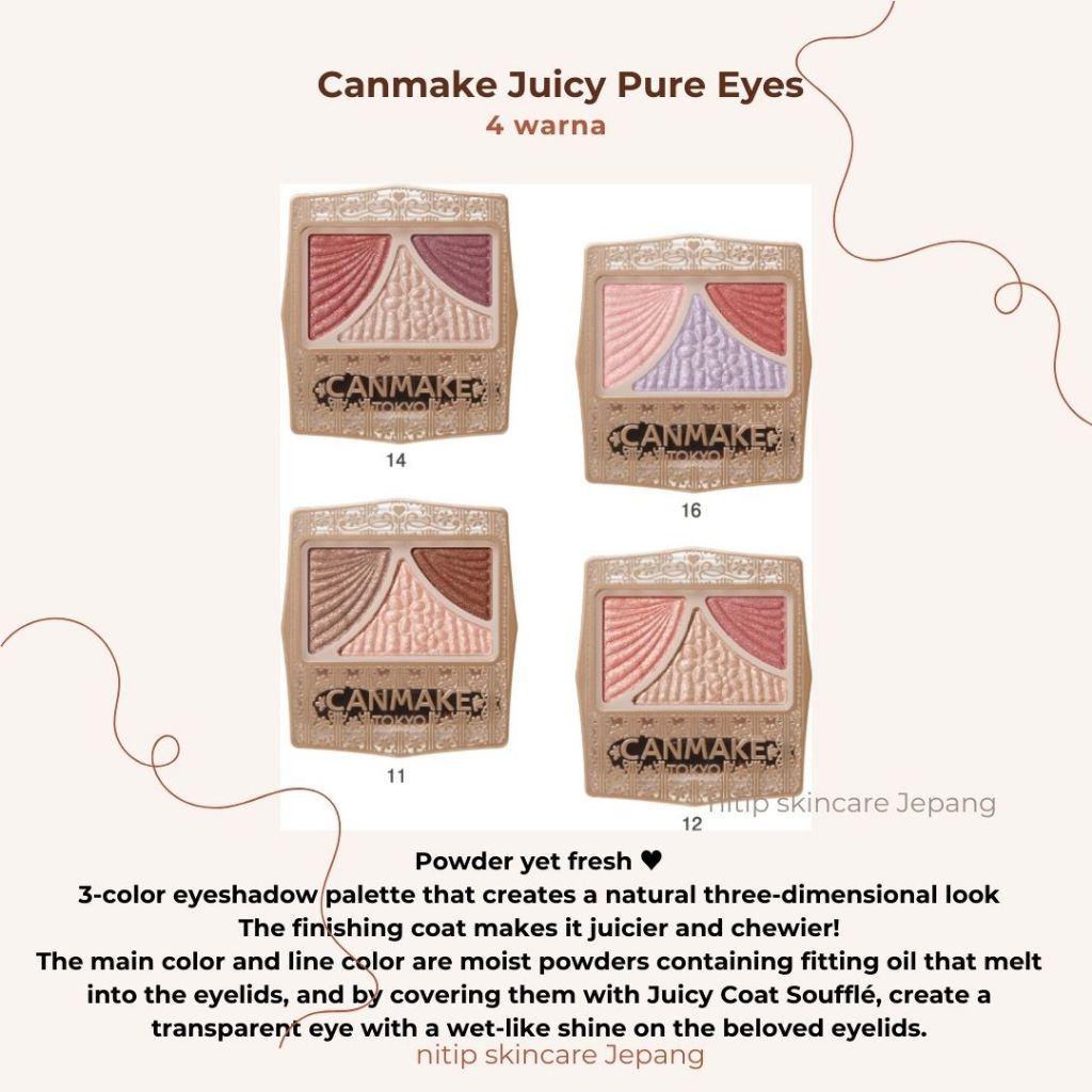 Jual Po jepang -- canmake juicy pure eyes, eye shadow canmake original japan | Shopee Indonesia