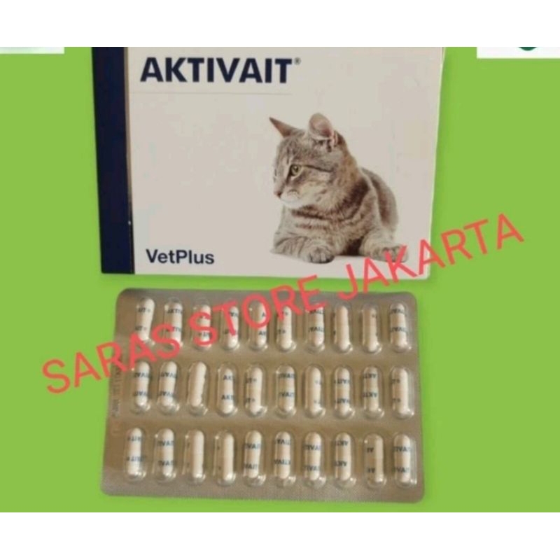 Jual Vetplus Aktivait CATS CAT Suplemen fungsi otak Kucing - Per Strip ...