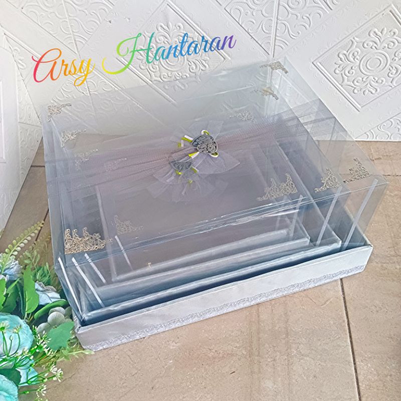 Jual Kotak Seserahan Pernikahan Set Lengkap Isi 4 Box Hantaran Parcel Mika | Shopee Indonesia