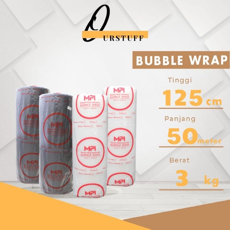 Jual Bubble Wrap MPI (Master Pack Indonesia) 125 CM X 50 METER Murahhh | Shopee Indonesia