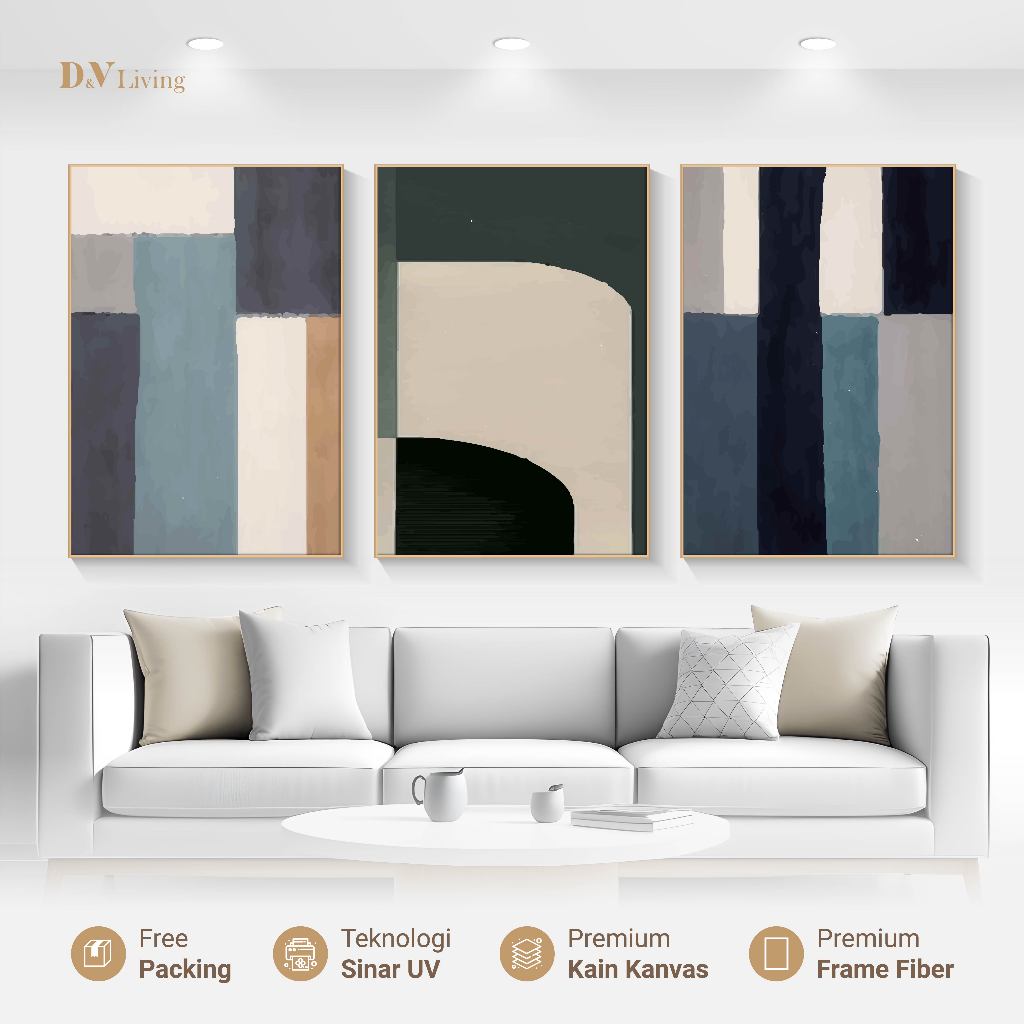 Jual Hiasan Dinding Ruang Tamu Minimalis 80x57cm &40x57cm Canvas ...