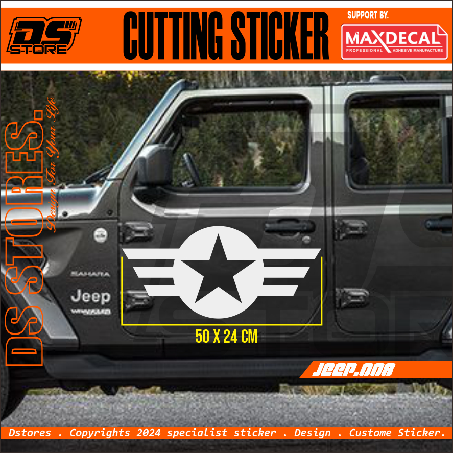 Jual STIKER MOBIL JEEP STICKER JEEP BINTANG STIKER PINTU MOBIL JEEP ...