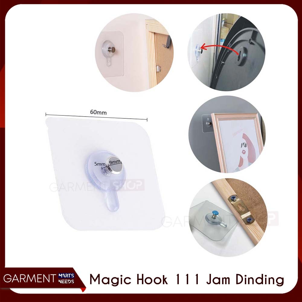 Jual Gantungan Tempel Magic Hook Cadangan Stiker Lem Kuat Dinding Transparan Laci Pigura Jam ...