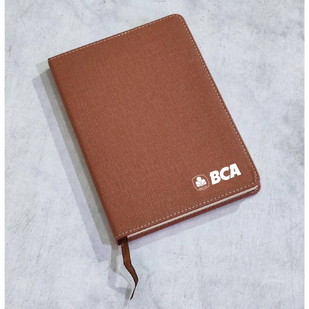 Jual Agenda Notebook Kulit A5 Custom Logo BANK BCA Printing 1 Sisi ...