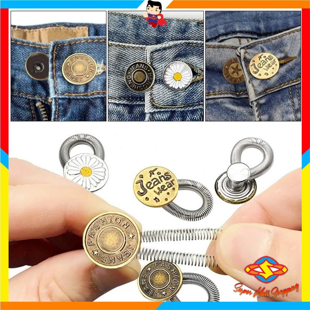 Jual SMS Kancing Celana Jeans Metalic Button Extender Aksesoris Kancing ...