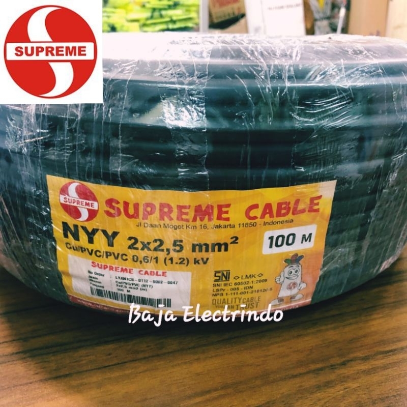 Jual KABEL LISTRIK NYY 2X2,5MM SUPREME @50M KABEL TUNGGAL ISI 2 NYY 2X2,5 2X2.5 2X2.5MM | Shopee ...