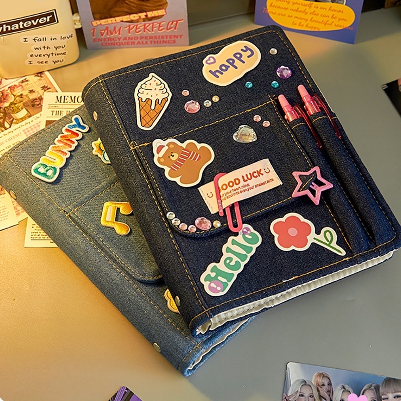 Jual Y2K Cool American Vintage Binder Album A5 Loose-leaf Denim Photo ...