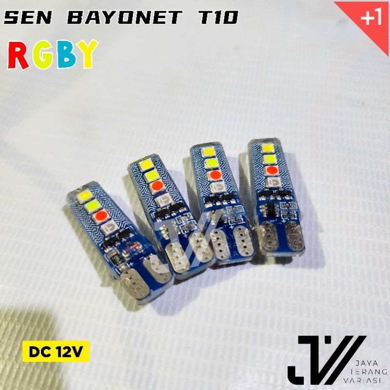 Jual Lampu LED SEN SENJA BAYONET T10 RGB 8 MATA | Shopee Indonesia