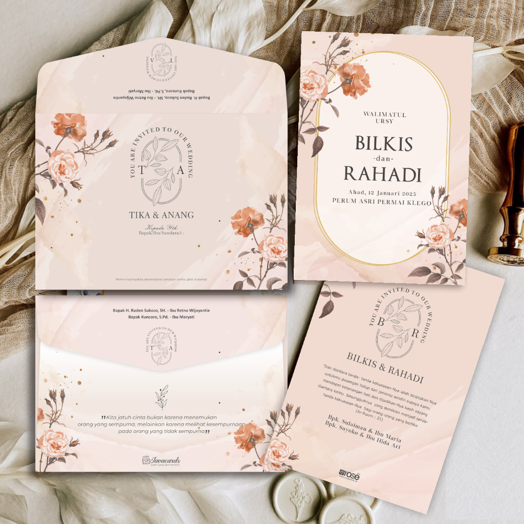 Jual NEW PROMO Undangan AMPLOP FULL COLOR Desain terbaru Aesthetic Soft ...