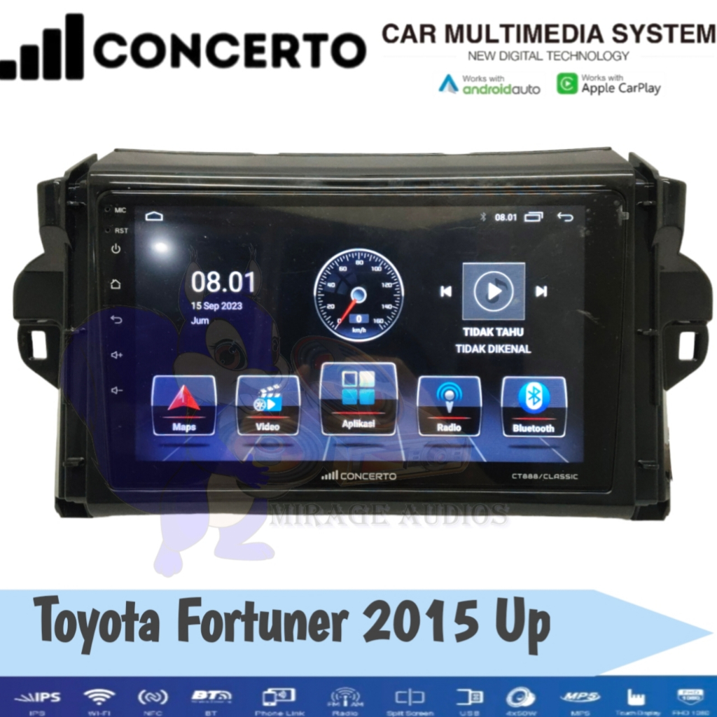 Jual Head Unit Android Concerto For Toyota All New Fortuner 2015 9 inch ...