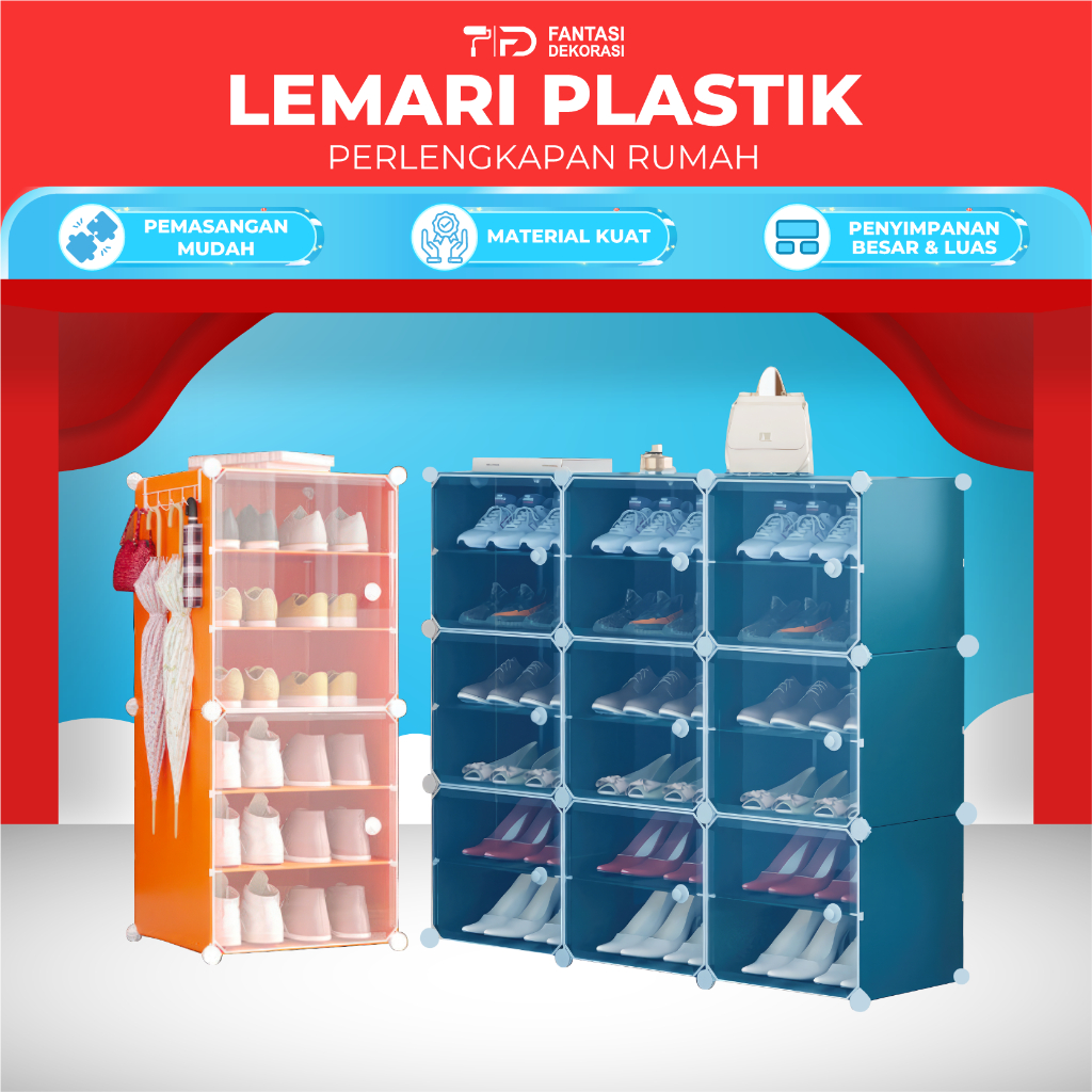 Jual Rak sepatu plastik Tebal Shoe Rack Portable Serbaguna Rak Sepatu ...