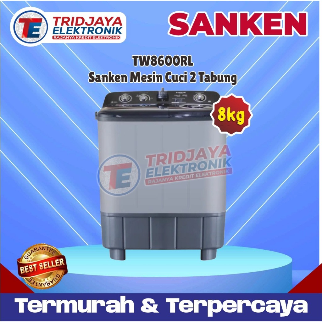 Jual Mesin Cuci Sanken 2 Tabung TW-8600RL TW-8900BK Low Watt 8kg ...