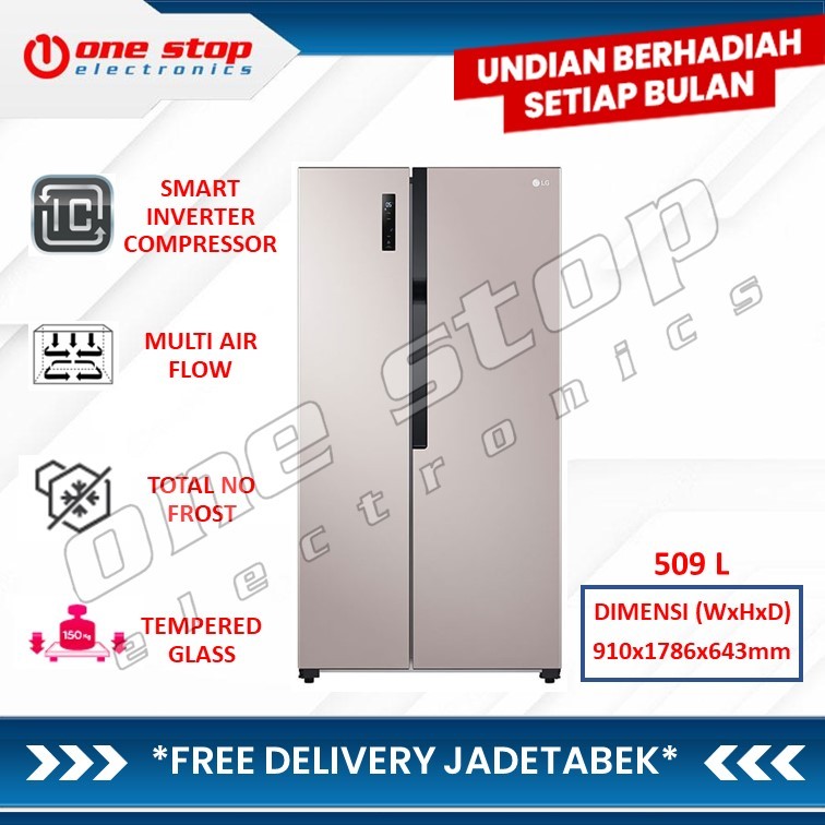 Jual LG GCFB507PGAM / GCF-B507PGAM Kulkas Side by Side Inverter 509L ...