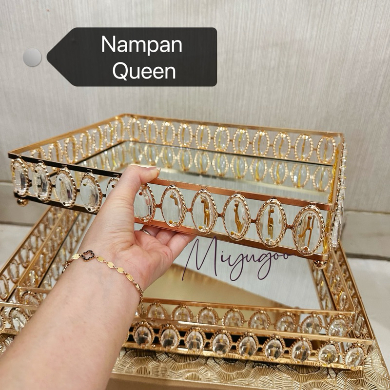 Jual nampan Queen gold WAJIB PETI KAYU / nampan mutiara / nampan ...