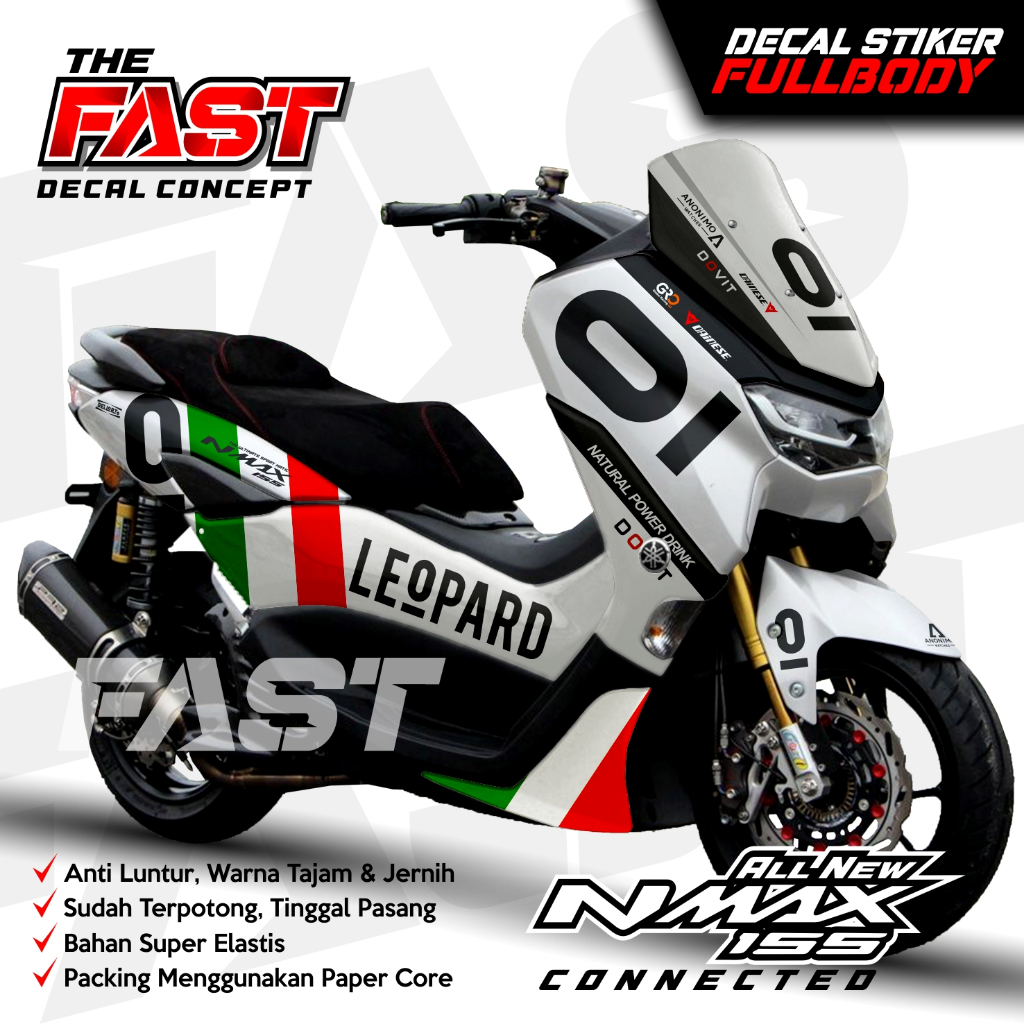 Jual Stiker Nmax New Connected Fullbody Simpel Leopard Striping Yamaha ...