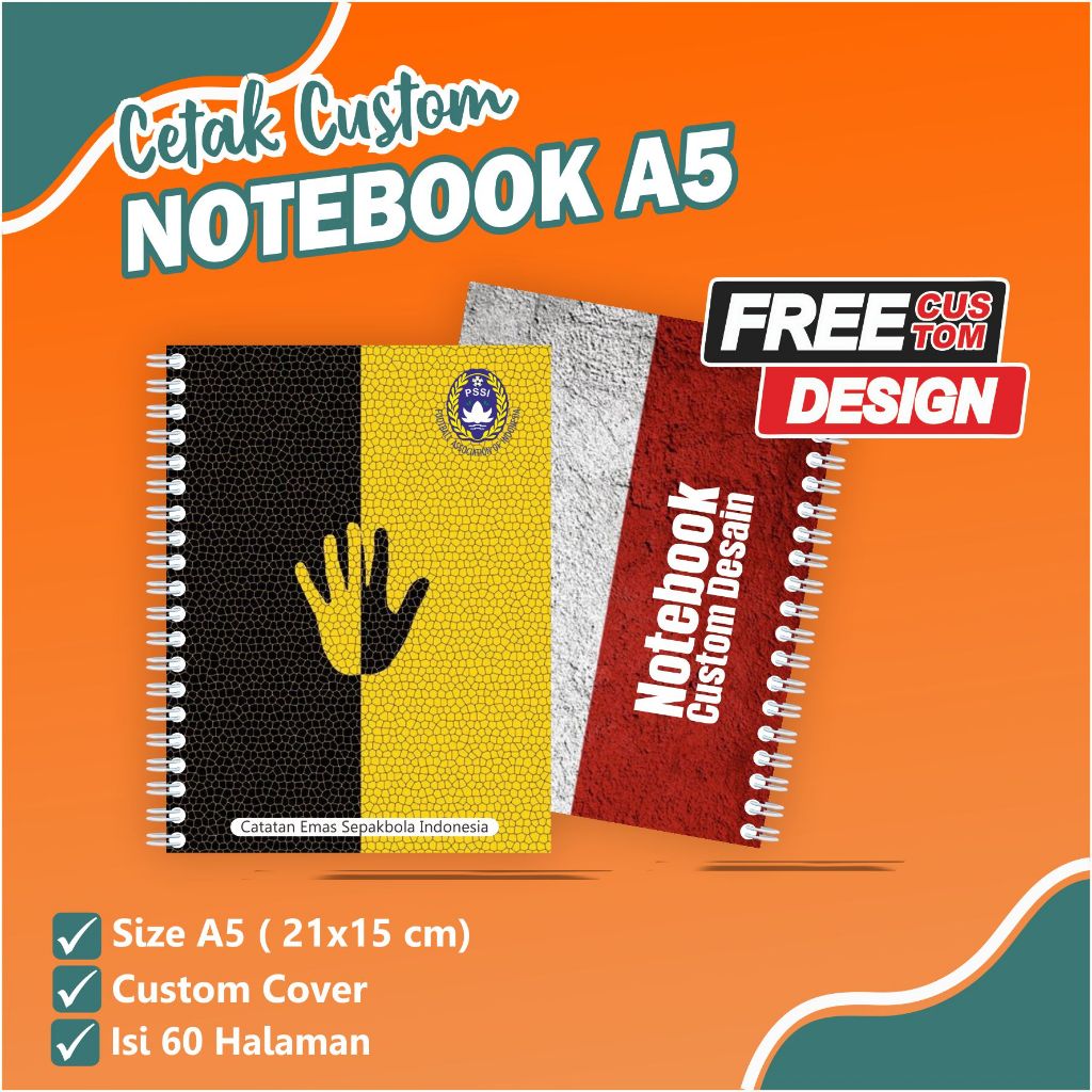 Jual Cetak Notebook A5 Custom 60 Halaman | Shopee Indonesia