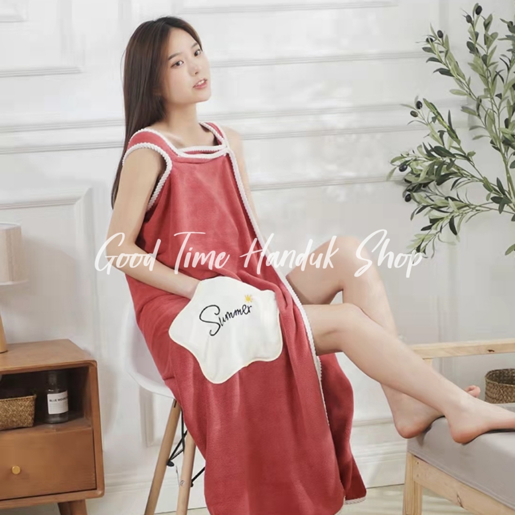 Jual Handuk Kimono / Handuk Mandi Baju Dengan Kantong 110x130cm ...