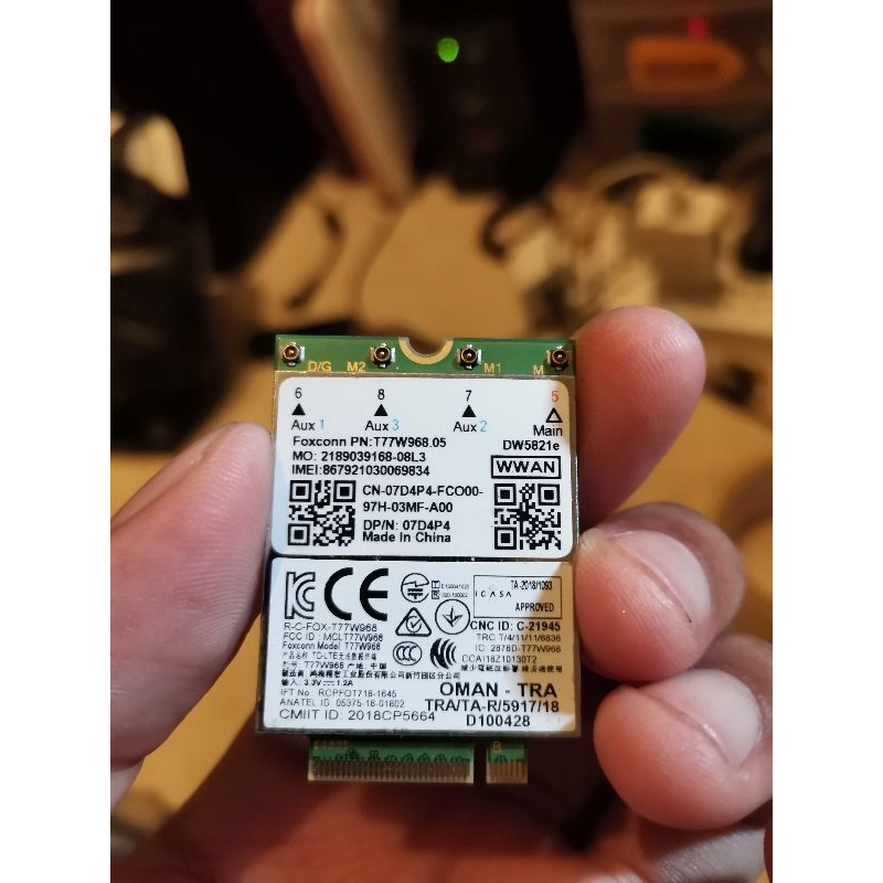 Jual Wwan Card DW5821E Modem Rakitan Cat16 MiMo LTE 4g foxconn t77w968 ...