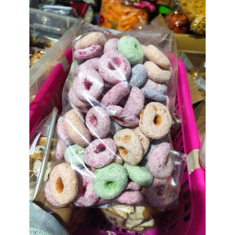 Jual kue donat kering donat polkadot warna warni/donat kering | Shopee ...