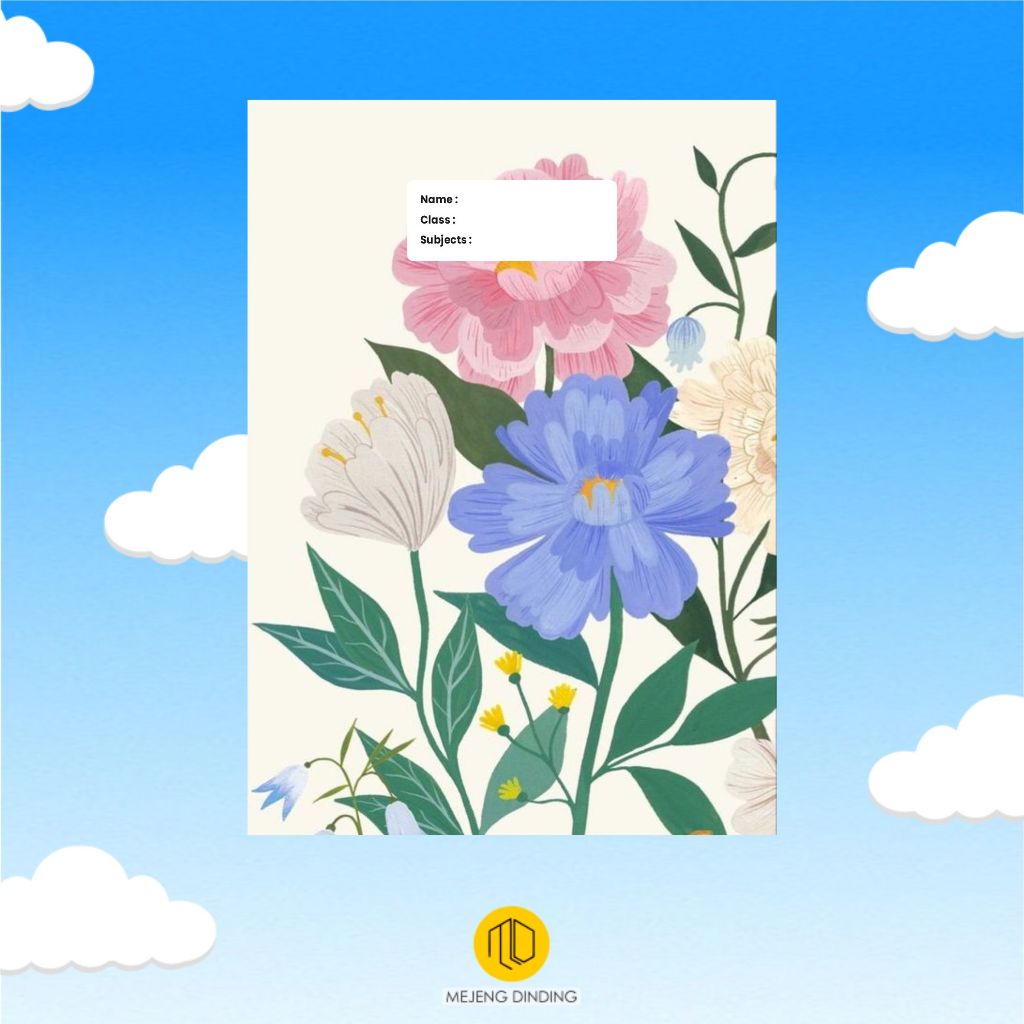 Jual SAMPUL BUKU AESTHETIC ISI 10 PCS / SAMPUL BUKU MOTIF BUNGA FLOWERS ...
