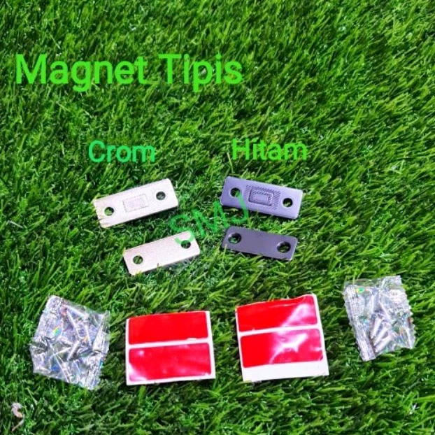 Jual Magnet Tipis Black, Crom (Magnit Penahan Pintu/Lemari Geser) Tutup ...