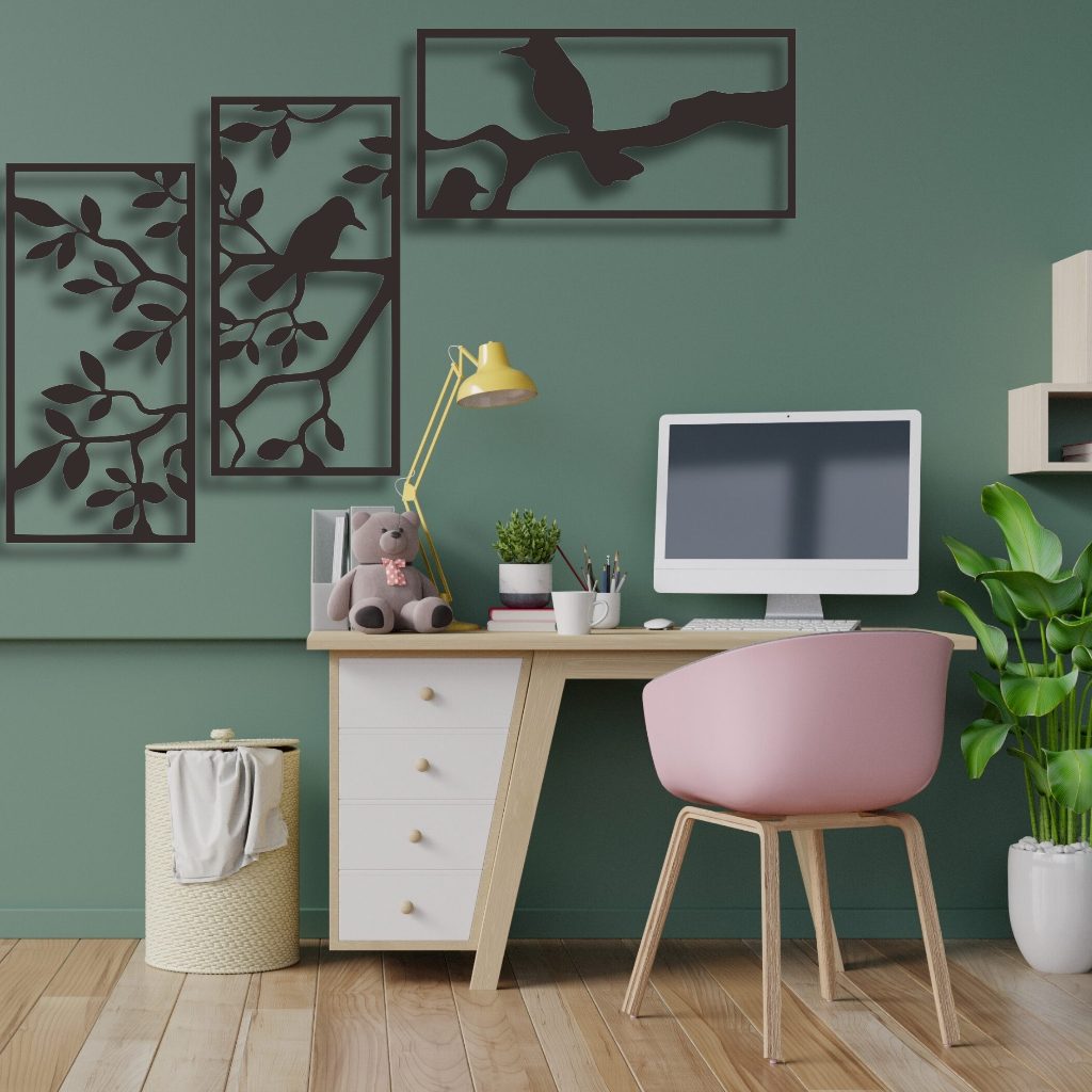 Jual KREASI KAYU 3D WALL DECOR TEMA POHON DAN BURUNG 3 PANEL | Shopee ...