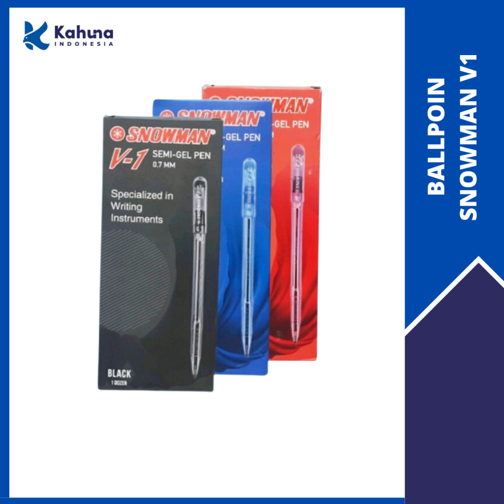 Jual BALLPOINT / BOLPOIN / PEN SNOWMAN V1 0,7mm (1 Pack) | Shopee Indonesia