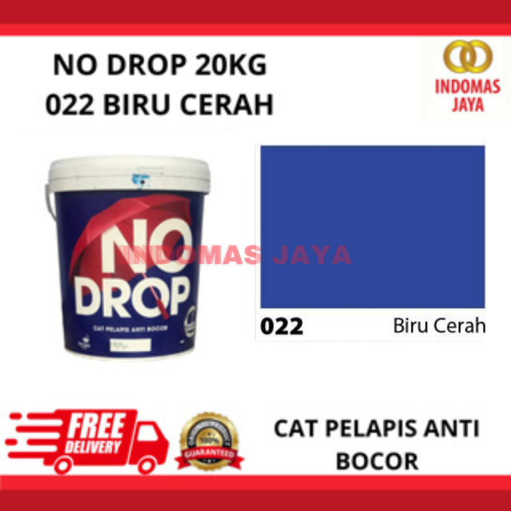 Jual CAT ANTI BOCOR KEDAP AIR WATERPROOFING 20KG 20 KG biru cerah 022 NODROP / NO DROP 20KG ...