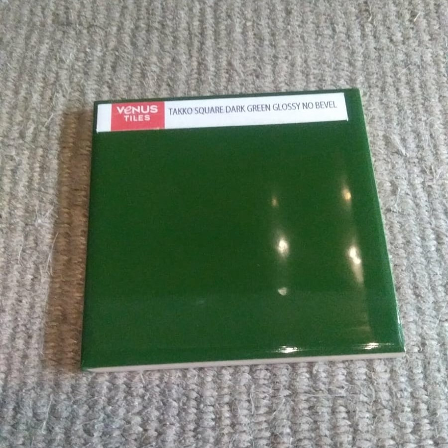 Jual Venus Takko Square Dark Green Glossy No Bevel 10x10 - Backsplash ...