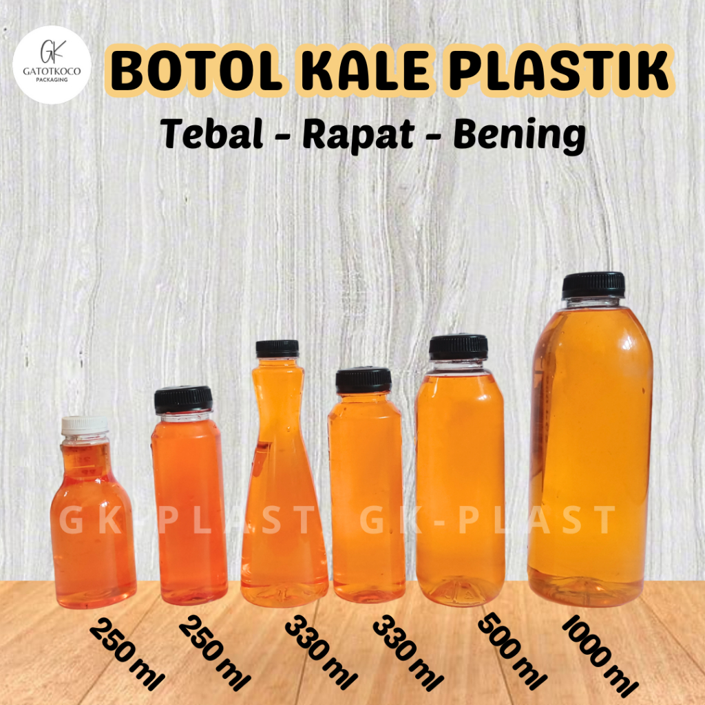Jual Botol Kale/Botol plastik/Botol jamu /Botol almond 250ML 330ML ...