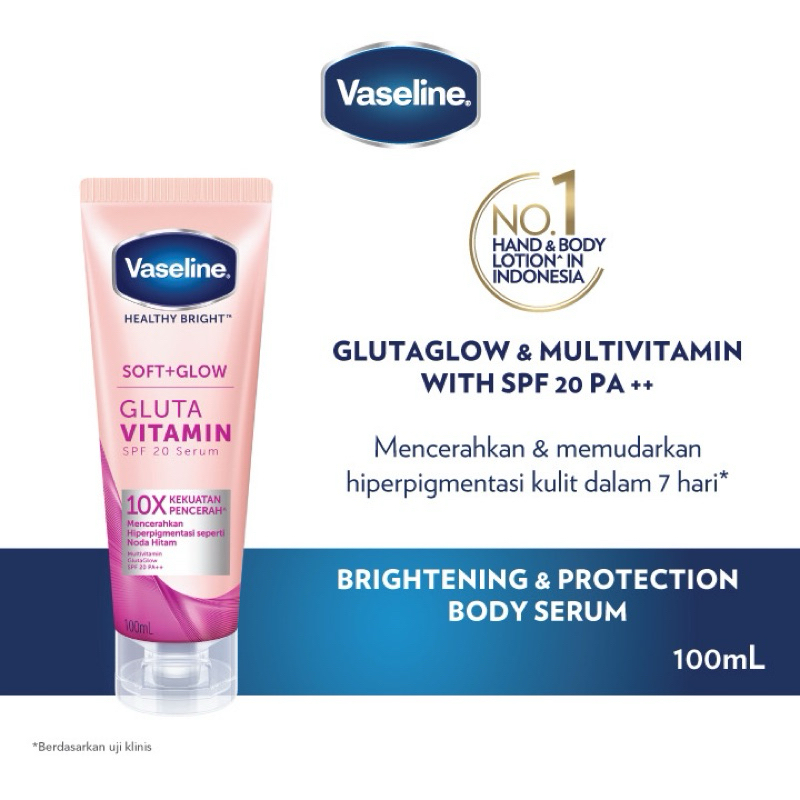 Jual VASELINE SOFT GLOW GLUTA VITAMIN 10X MENCERAHKAN KULIT ISI 100ml | Shopee Indonesia