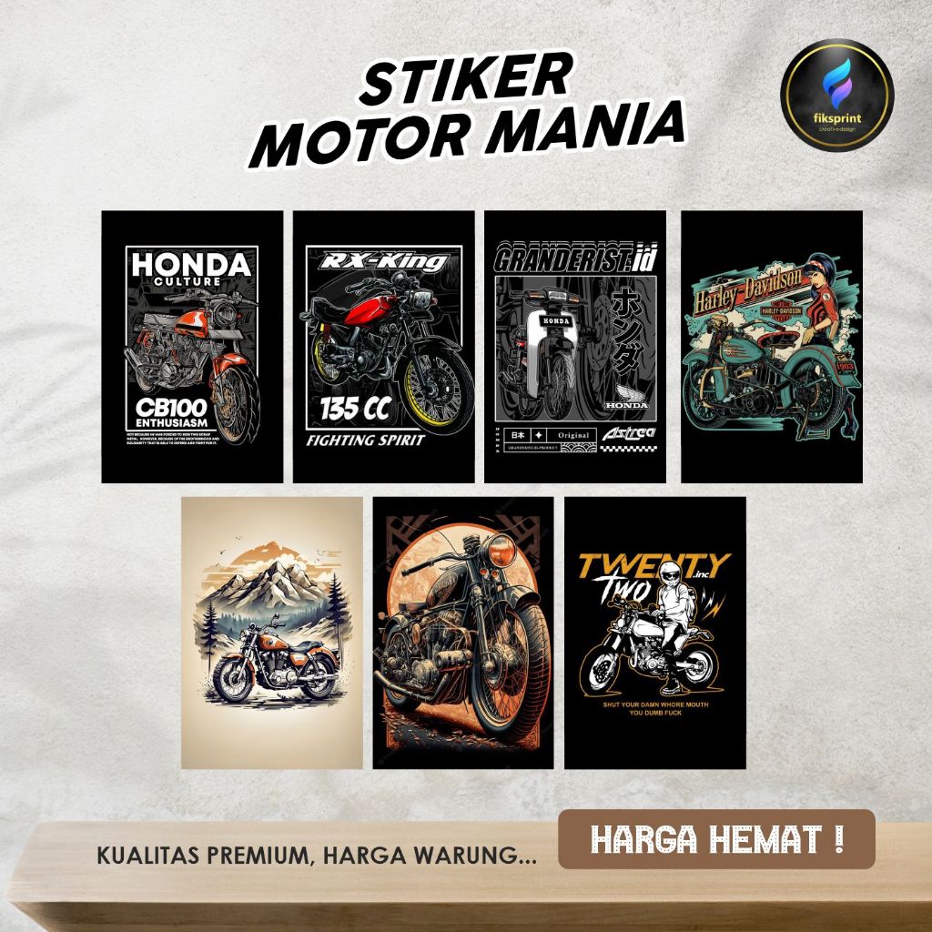 Jual Stiker motor mania classic premium (isi 49 pcs) | Shopee Indonesia