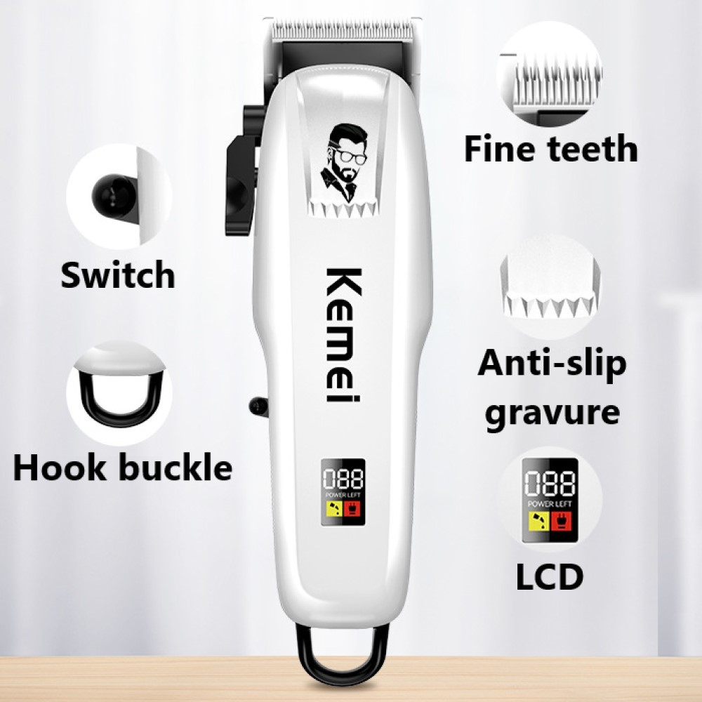 Jual Mesin Cukur Rambut Cas Kemei PG-809A / Trimmer 5021 Profesional Barbershop Indikator ...