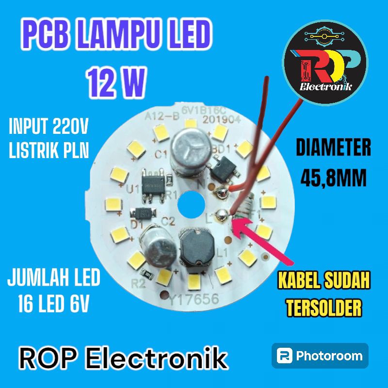 Jual PCB lampu LED 12w Nyala putih Terang Diameter 45,8mm | Shopee ...