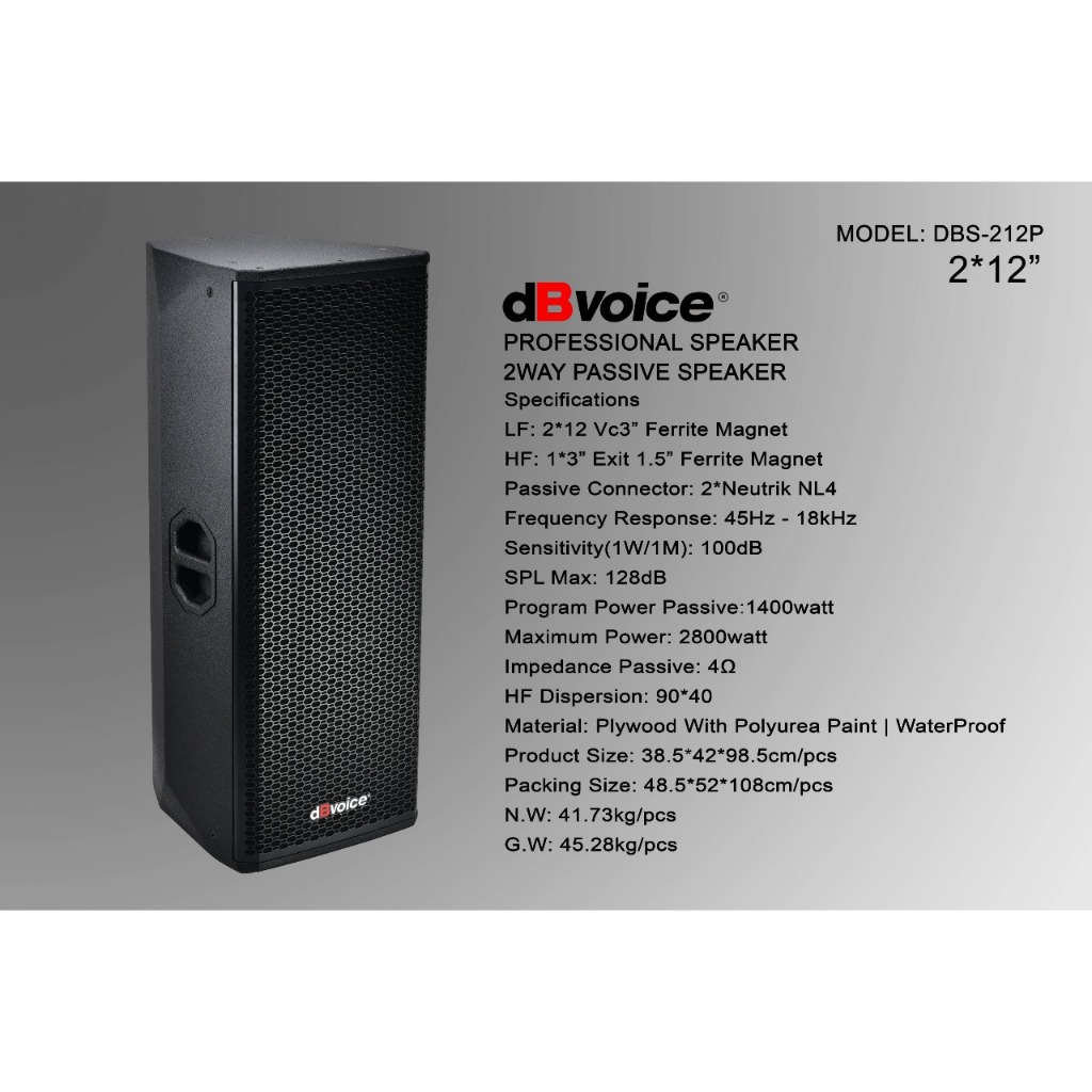 Jual Speaker Pasif 2 x 15 Inch DB VOICE DBS215P | DBS 215P 3600 Watt ...