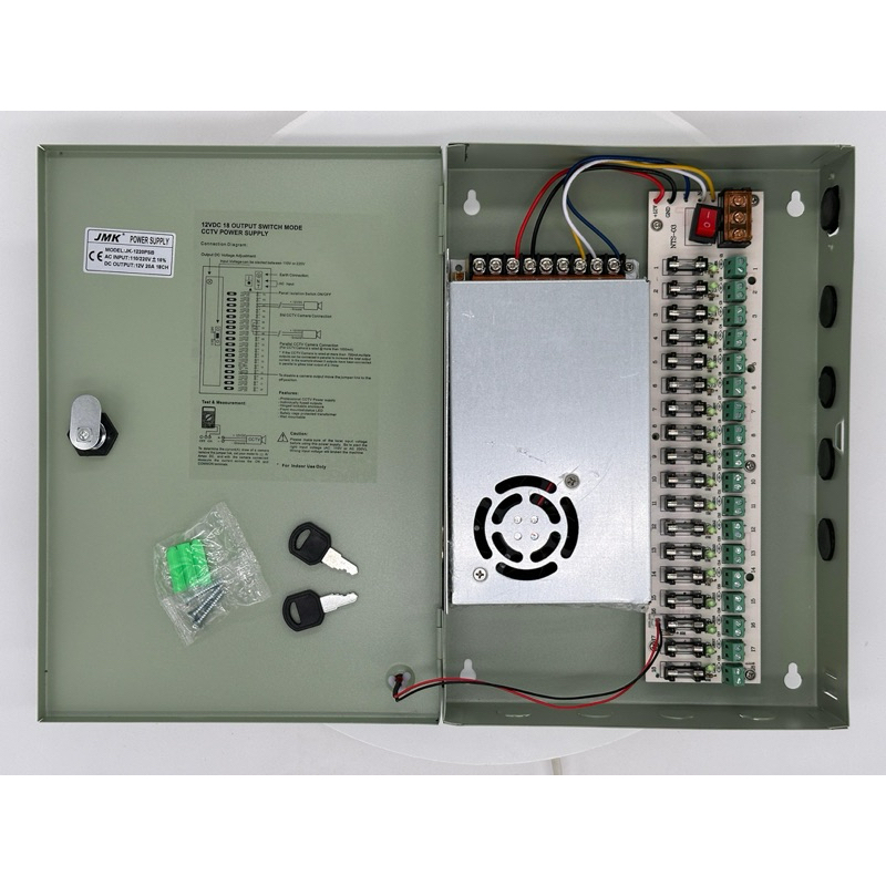 Jual PSU Power Supply CCTV Box 12V 20A box - PSU box PANEL CCTV ...