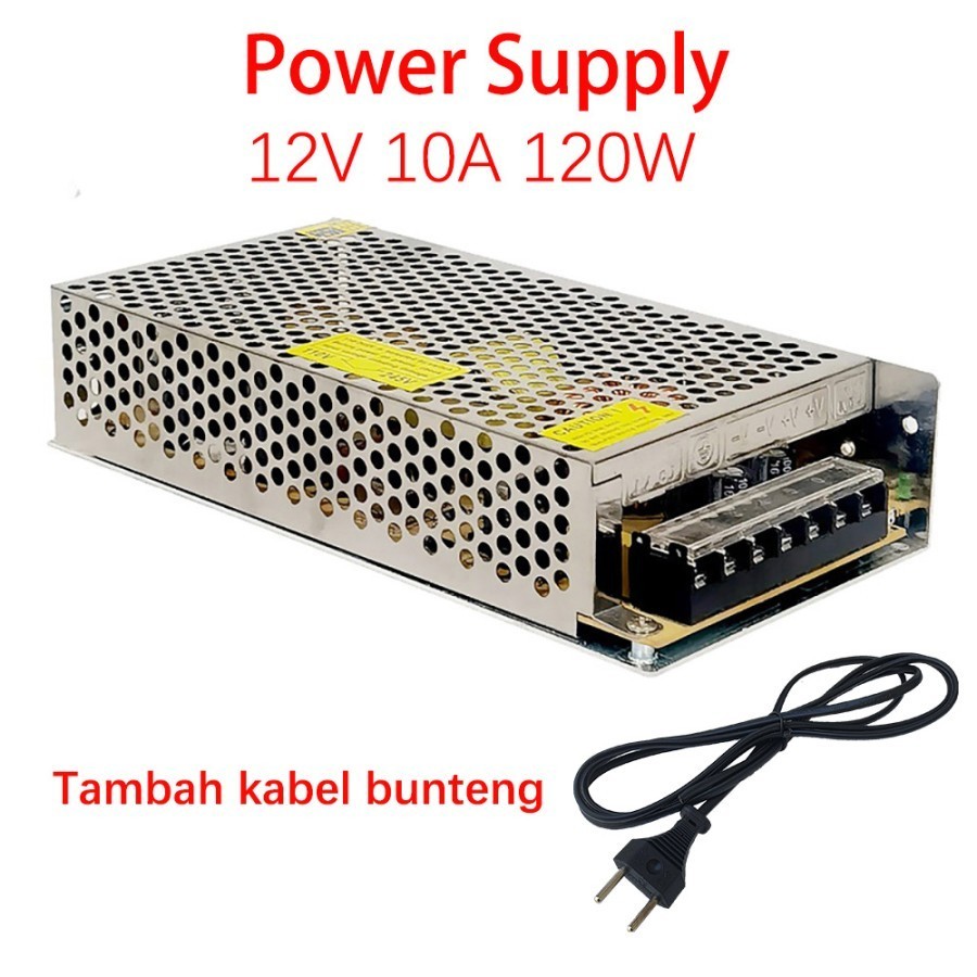 Jual Power Supply Switching 12V 10A 120W PSU Kipas CCTV Original Travo ...