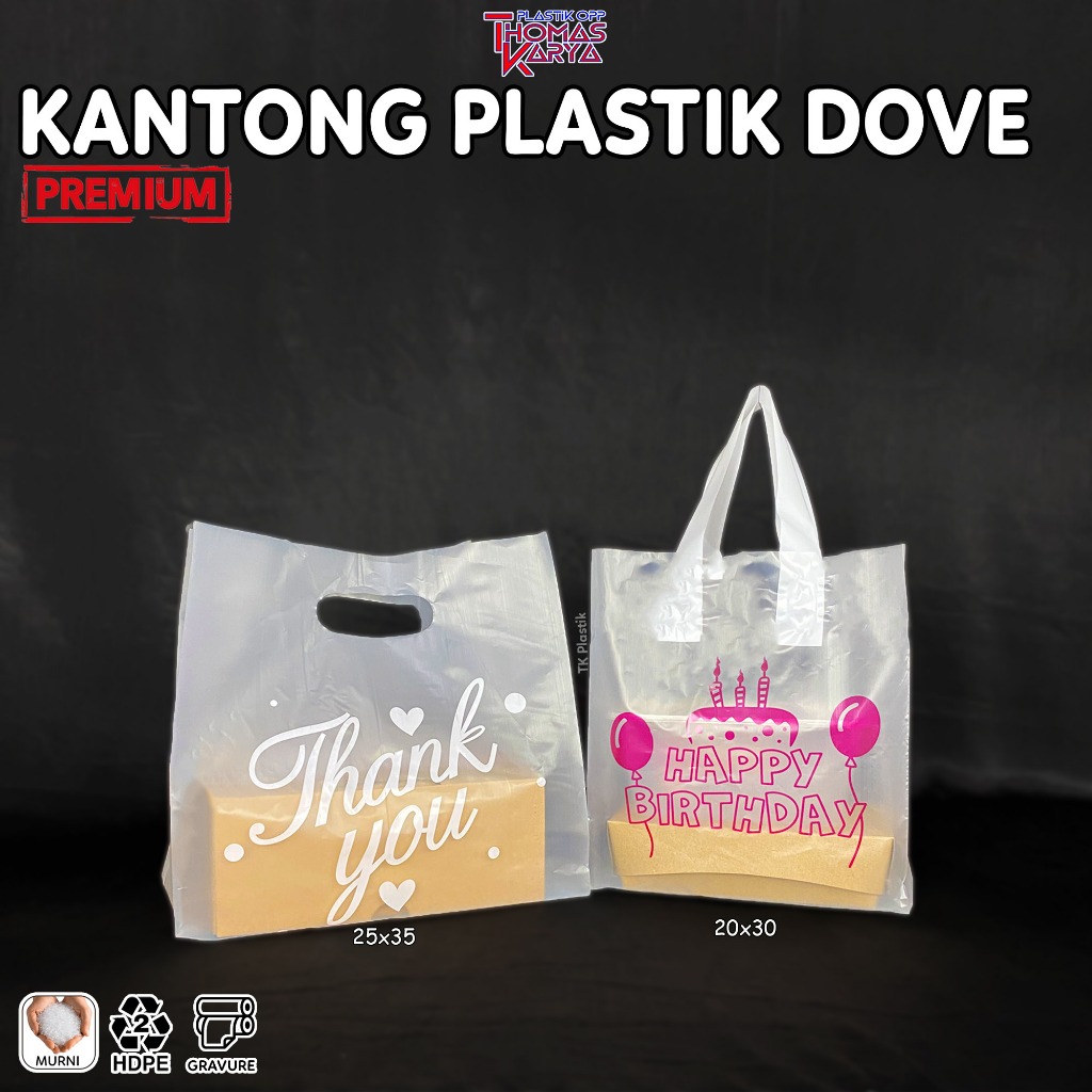 Jual ECER Paper Bag Plastik Dove Motif Ulang Tahun Anak / Tas Bingkisan Thank You Custom ...