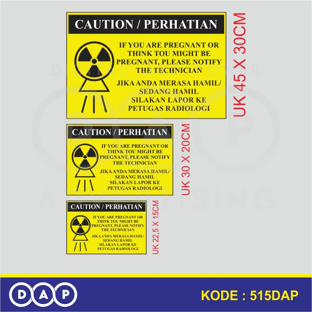 Jual 515 - STIKER LABEL PERINGATAN RADIOLOGI WANITA HAMIL - VINYL ...