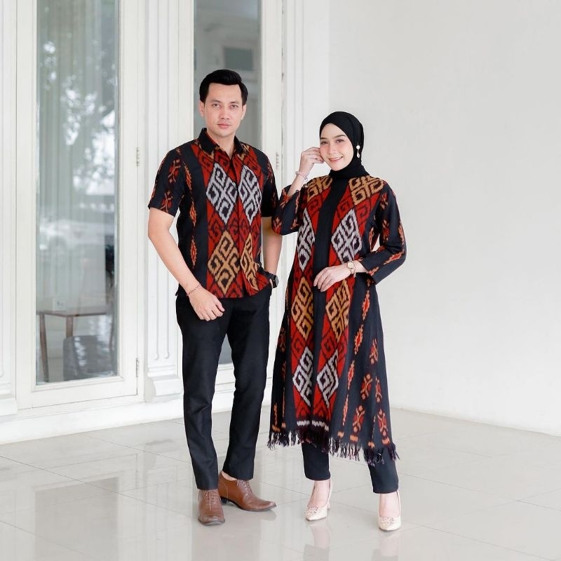 Jual [ READY ] Set couple tenun jepara | kemeja tenun pria lengan ...