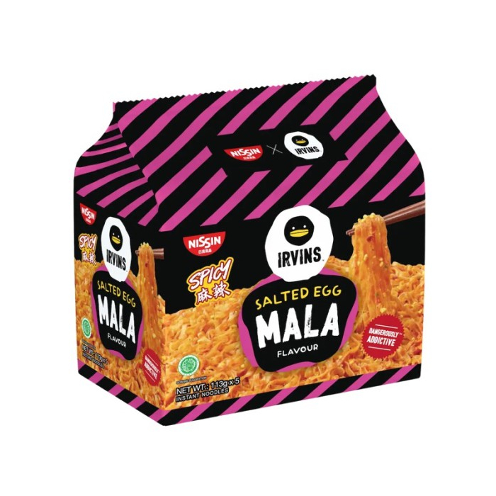 Jual Mi Instant Nissin Irvins Salted Egg Mala Flavour Instant Noodle 5 ...