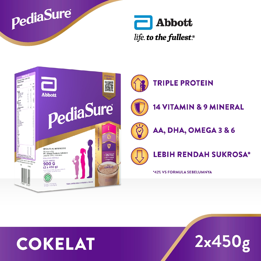 Jual Pediasure Coklat 900g (1-10 tahun) Susu Formula Pertumbuhan Anak - Kids Formula { BACA ...