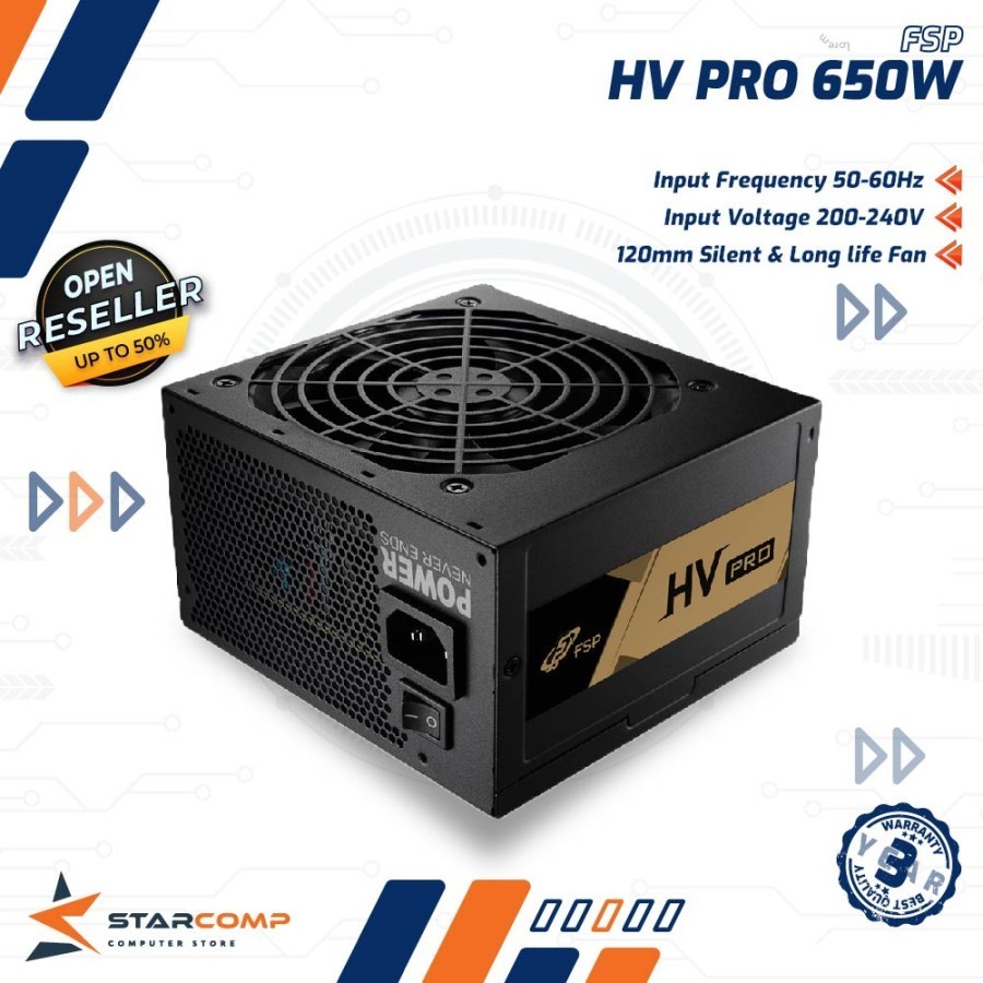 Jual Power Supply FSP HV PRO 650 Watt PSU 80+ PSU 650W | Shopee Indonesia